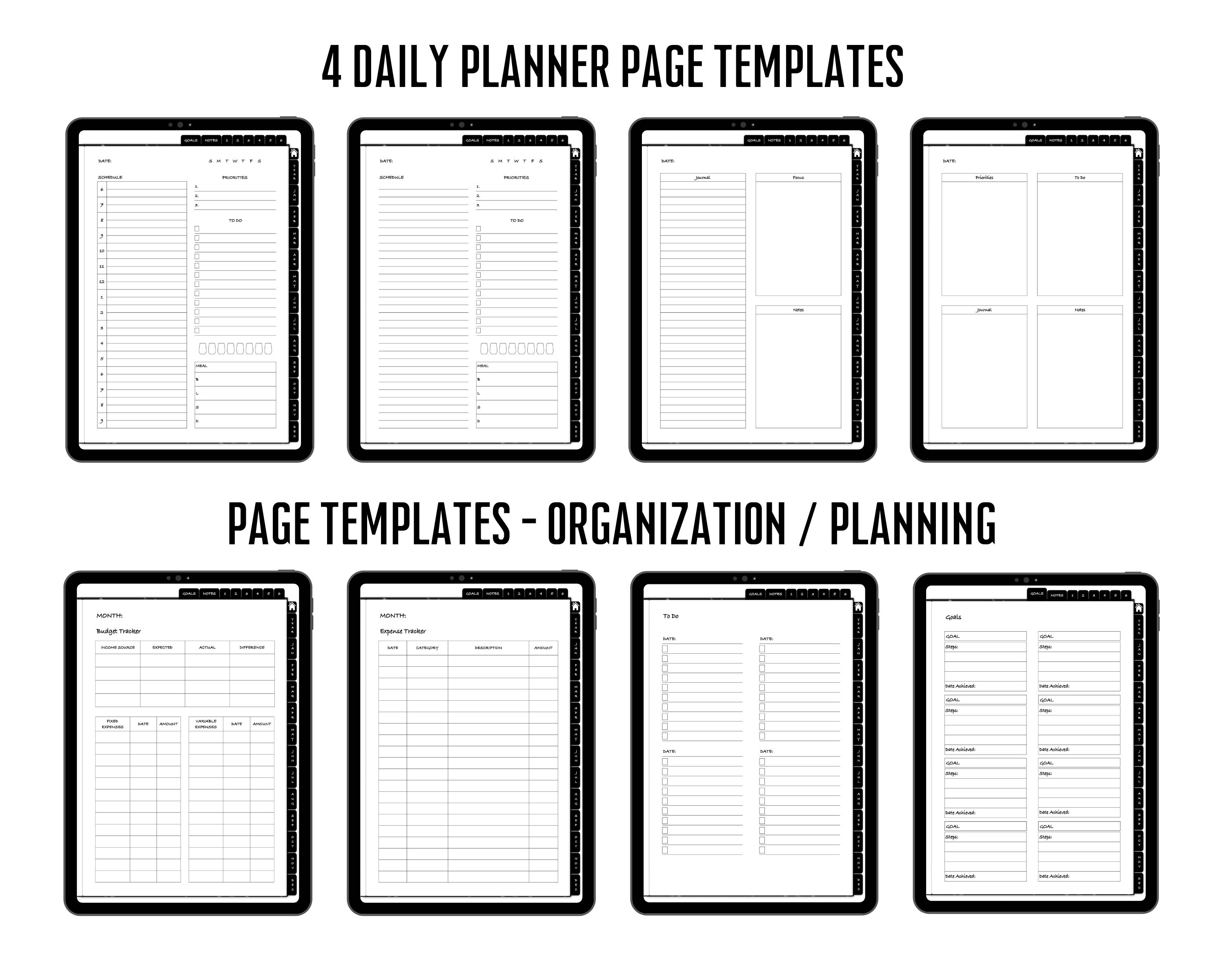 Undated Digital Planner Goodnotes Ipad Planner Notability - Etsy