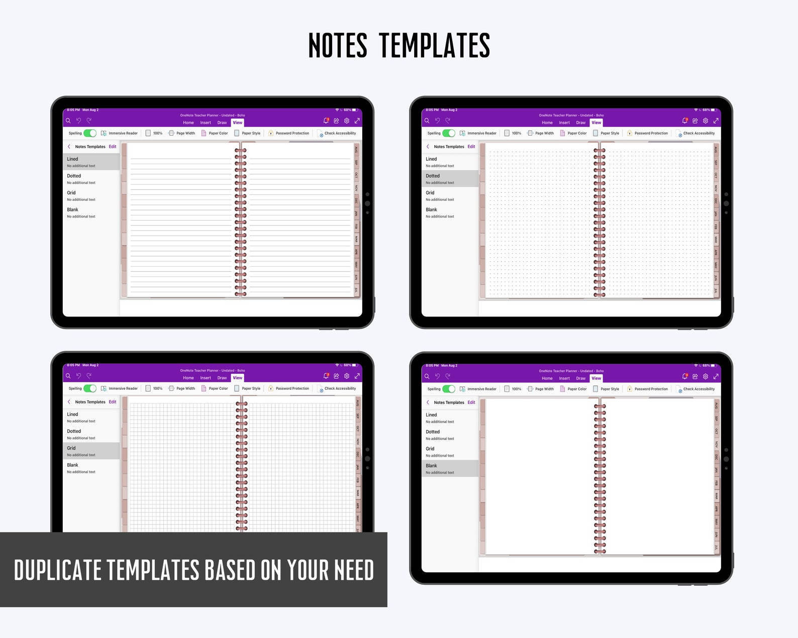 Onenote Teacher Planner, Undated Teacher Planner, Weekly Lesson Planner ...