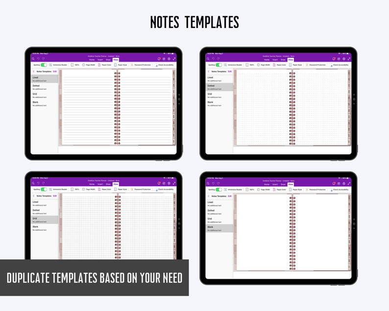 Onenote Teacher Planner, Undated Teacher Planner, Weekly Lesson Planner ...