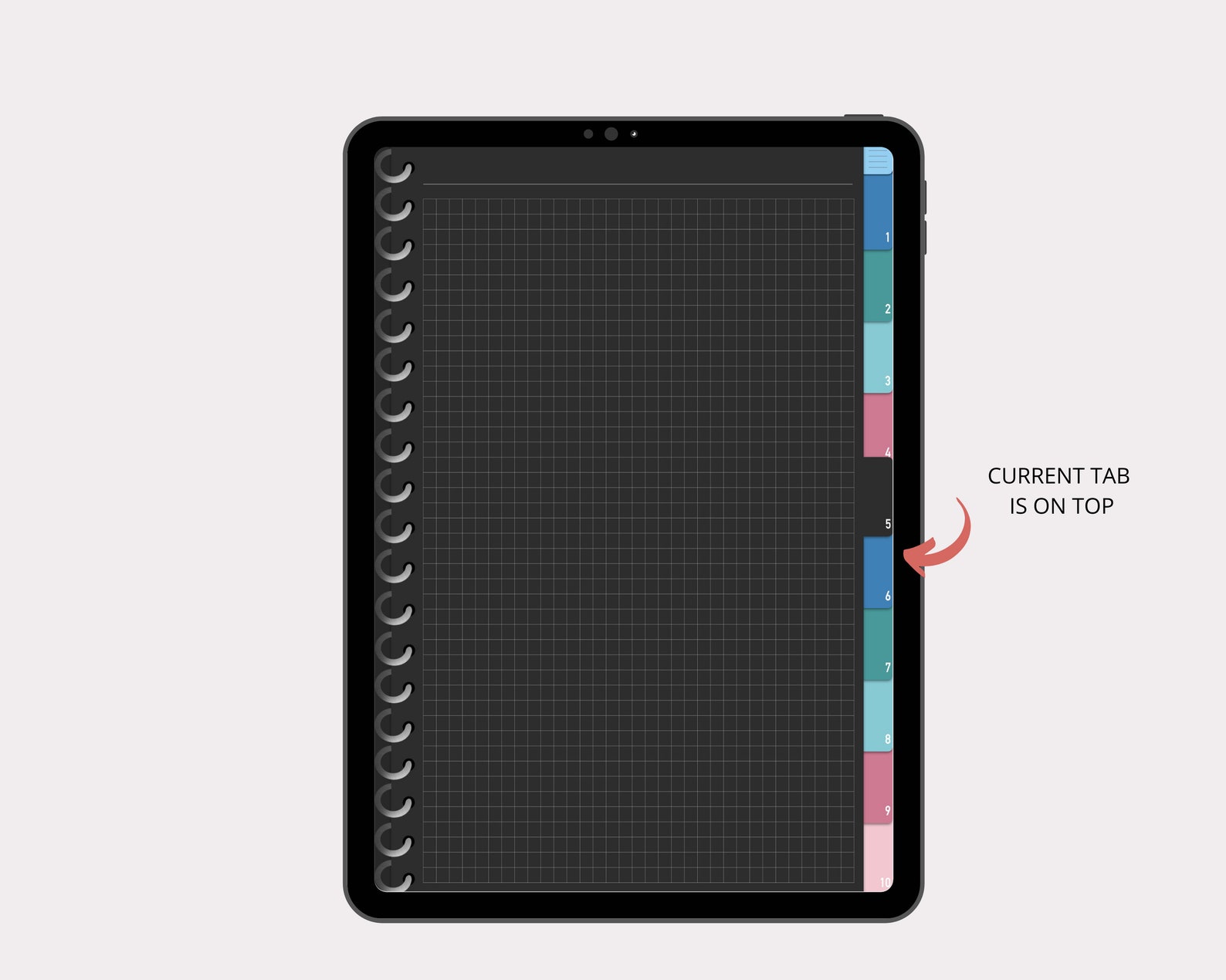 Digital Notebook Dark Mode Goodnotes, Black Template Notebook With Tabs ...