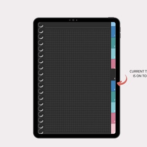 Digital Notebook Dark Mode Goodnotes, Black Template Notebook With Tabs ...