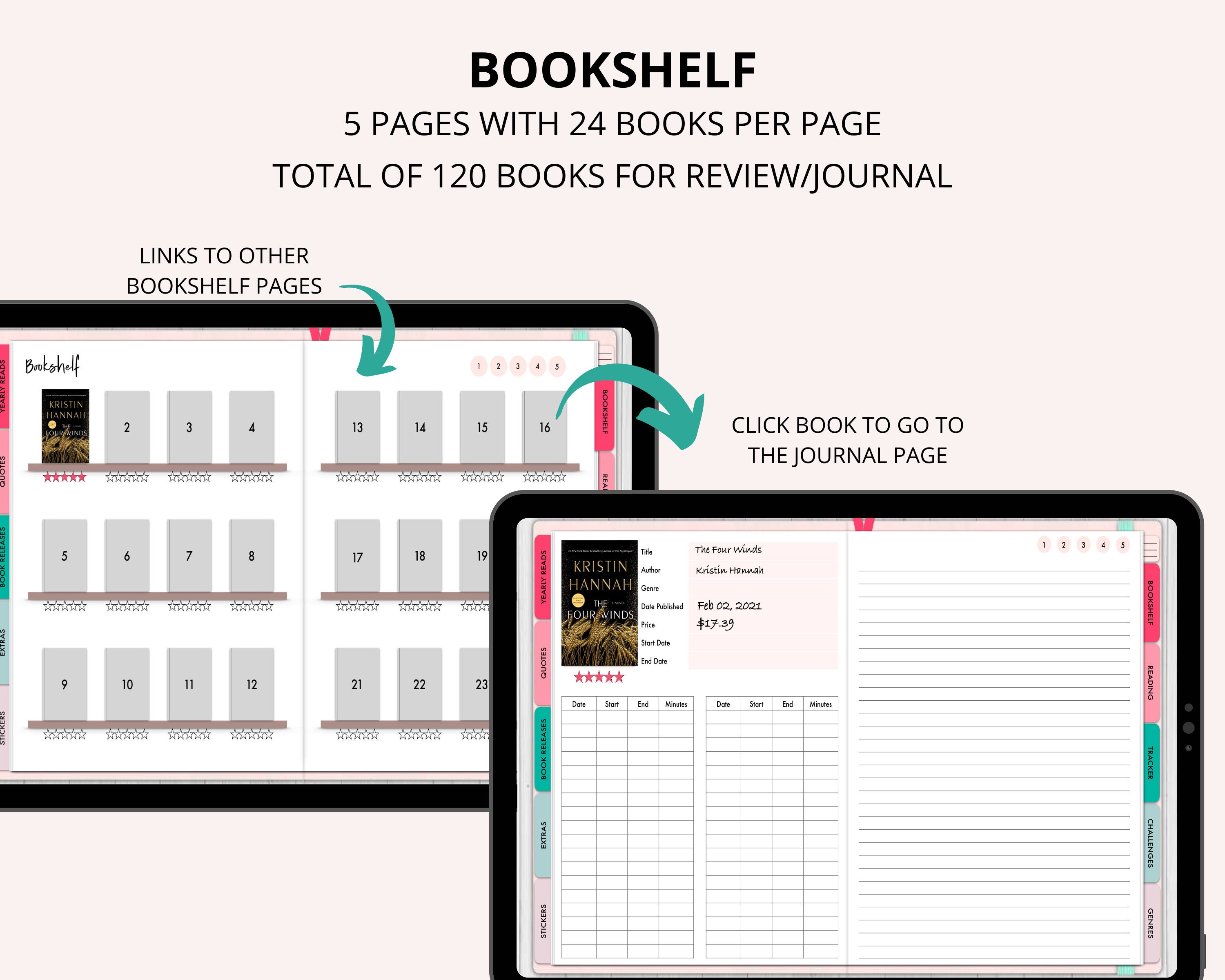 Digital Reading Journal Digital Reading Planner Reading - Etsy