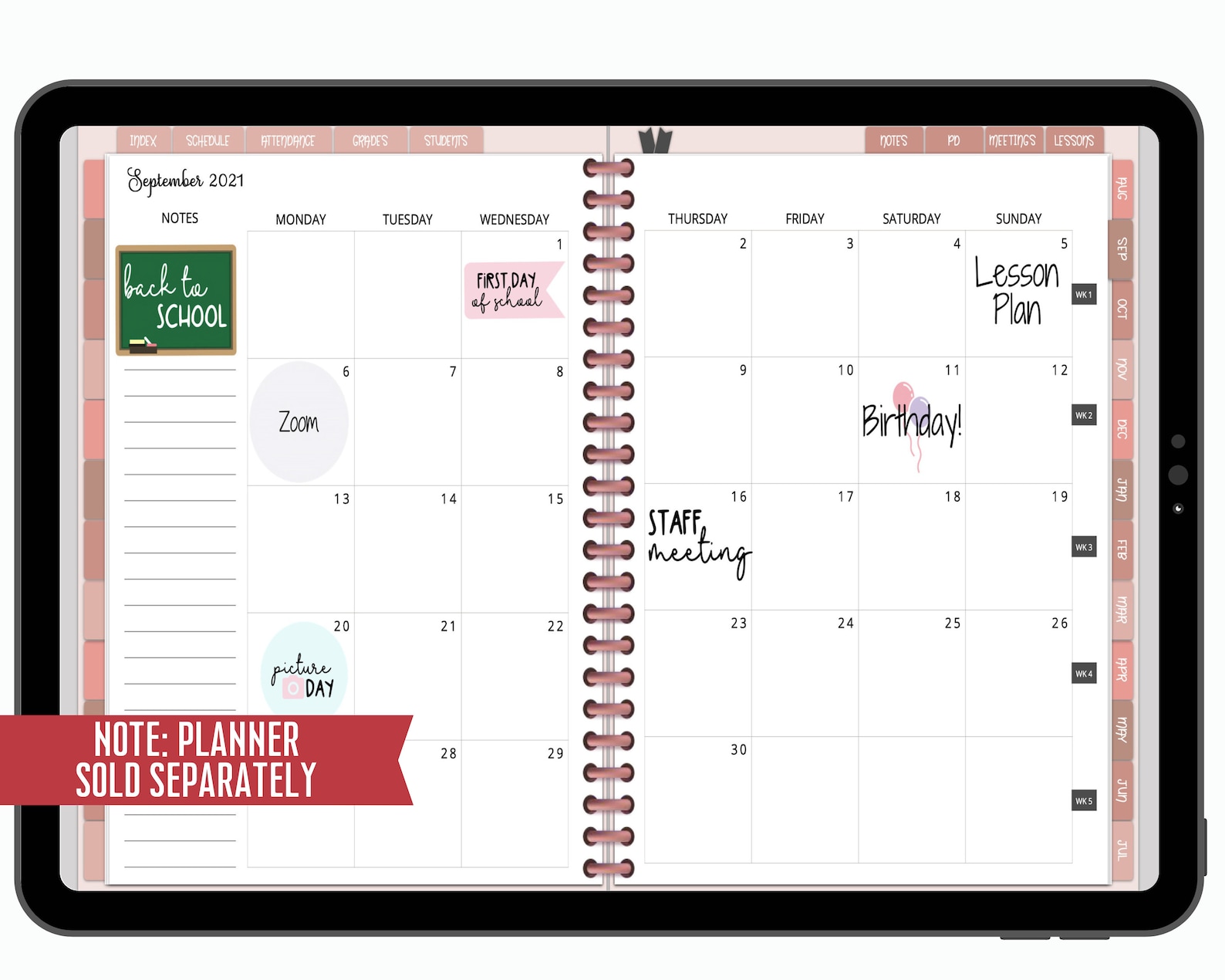 Teacher Digital Planner Stickers Academic Planner Stickers | Etsy