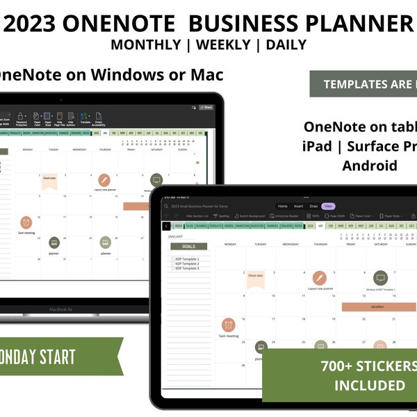 Onenote Template Business - Etsy