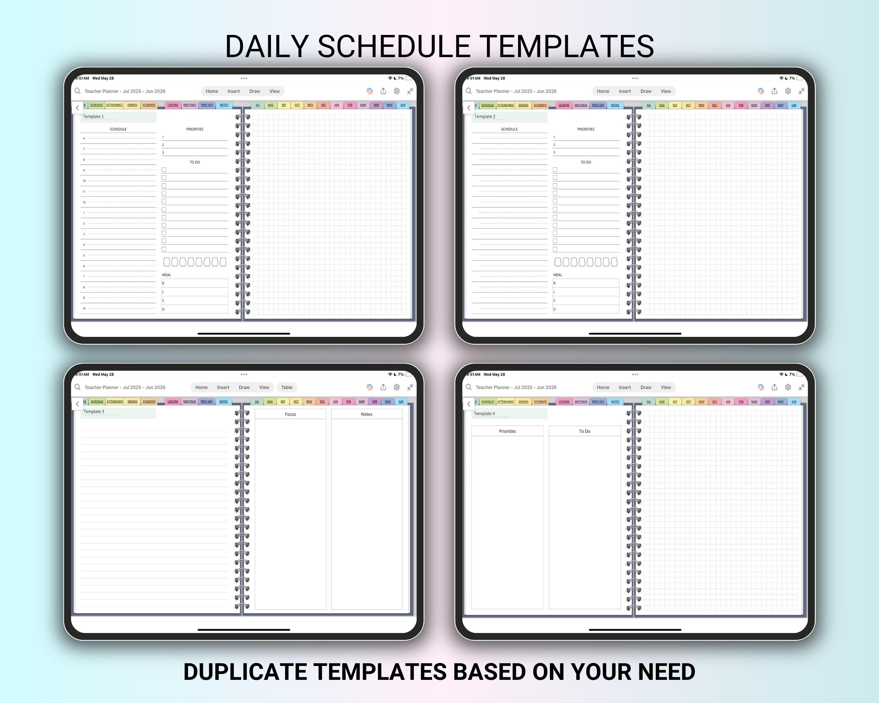 Onenote Teacher Planner Jul 2025 - Jun 2026, Weekly Lesson Planner ...