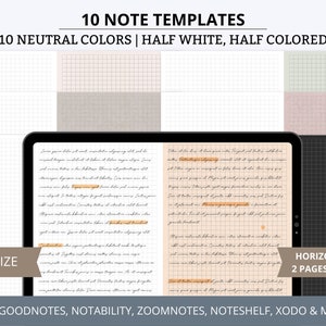 Digital Note Template, Goodnotes Paper Inserts, Notability Template ...