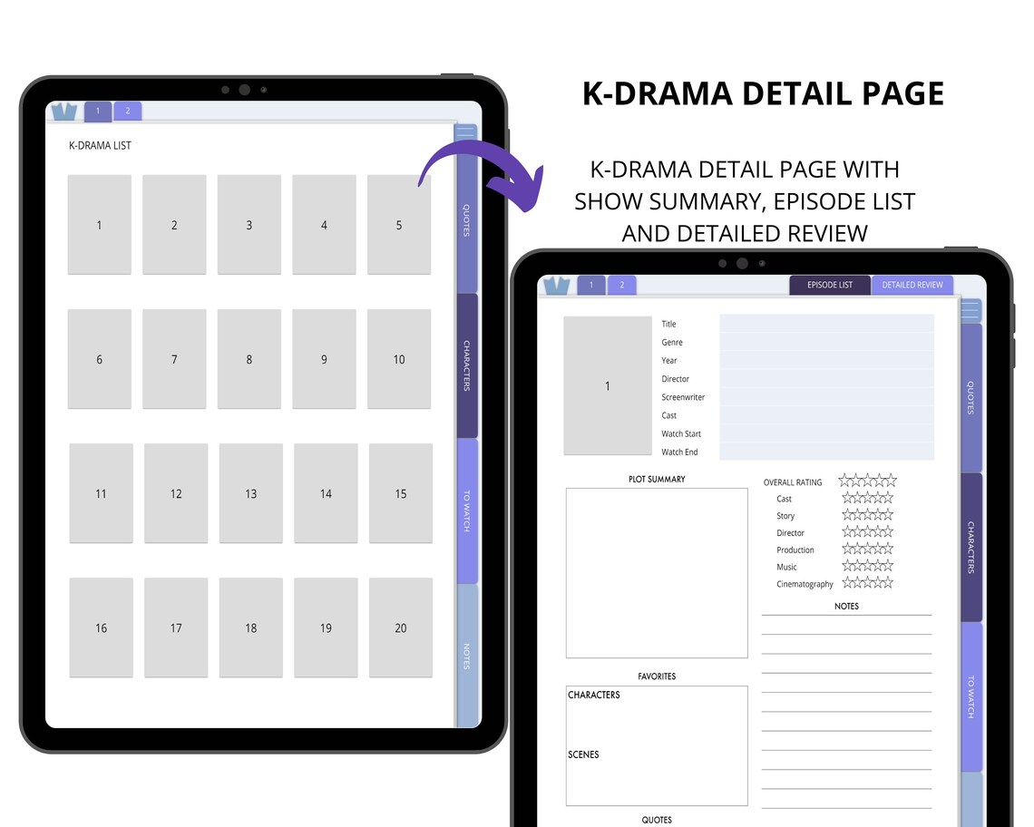 Kdrama Journal Goodnotes Digital K-drama Journal Korean - Etsy