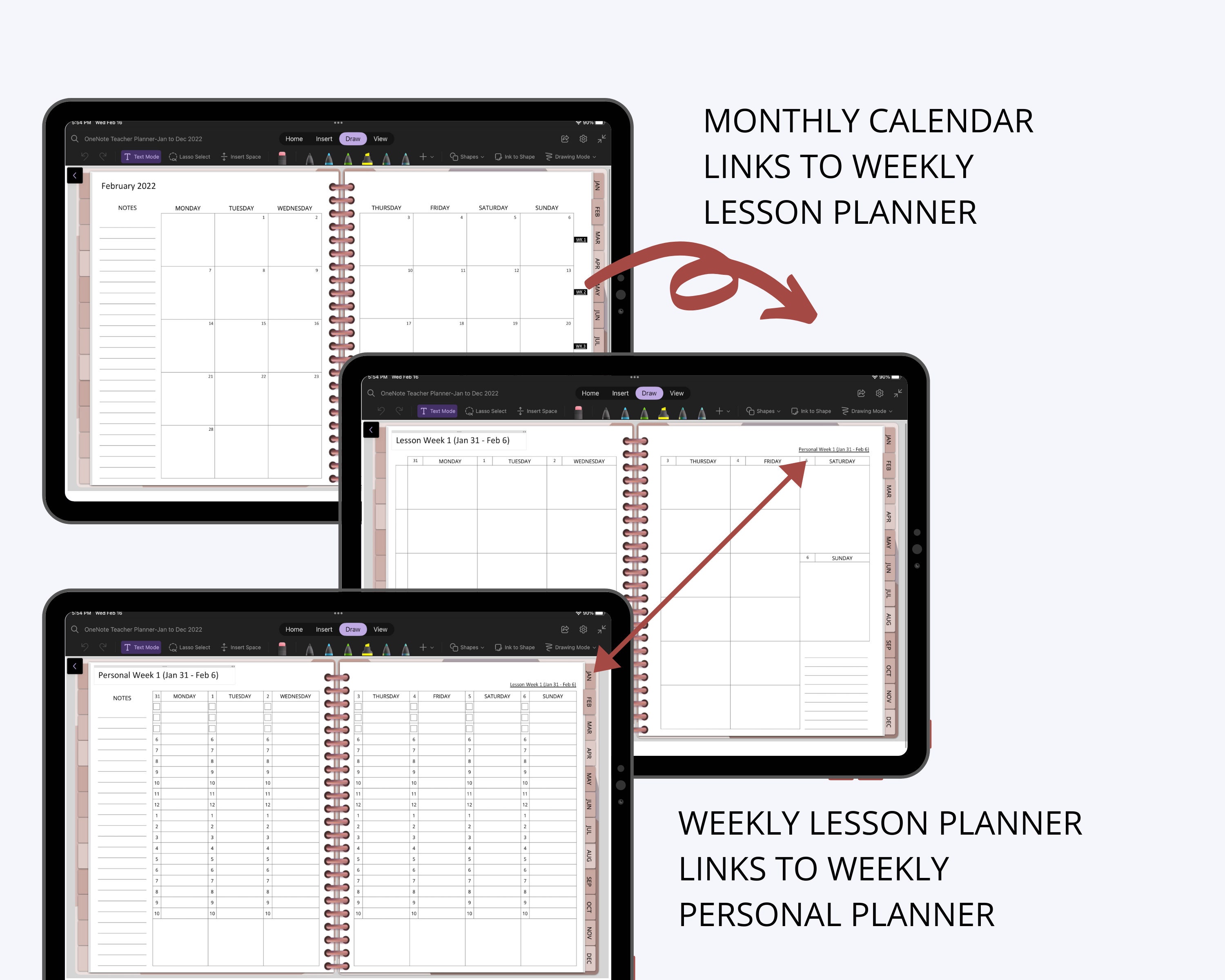 Onenote Teacher Planner Onenote School Planner January Start | Etsy