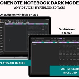 Onenote Notebook Dark Mode, Onenote Notes Template, Onenote Digital ...