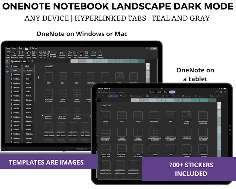 Onenote Digital Notebook, Onenote Notebook Template, Onenote Journal ...