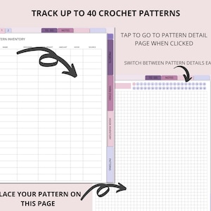 Crochet Pattern Journal, Digital Crochet Notebook, Crochet Project ...