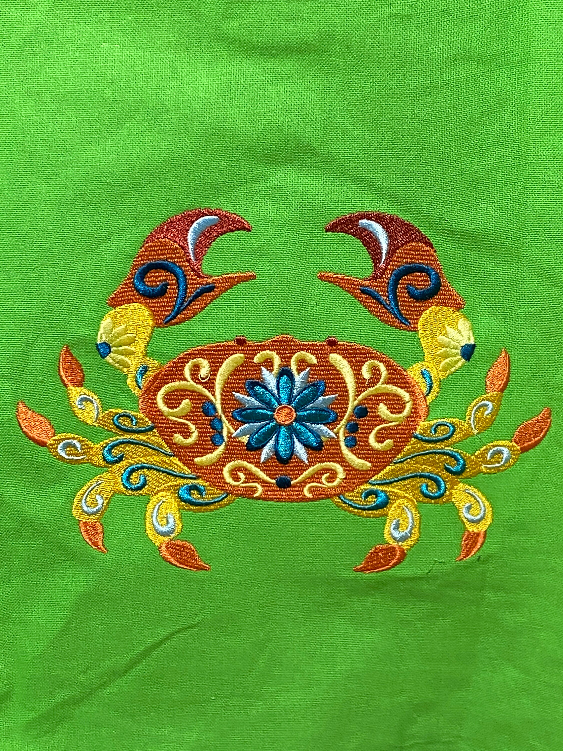 Embroidered Crab Tote Bag - Etsy