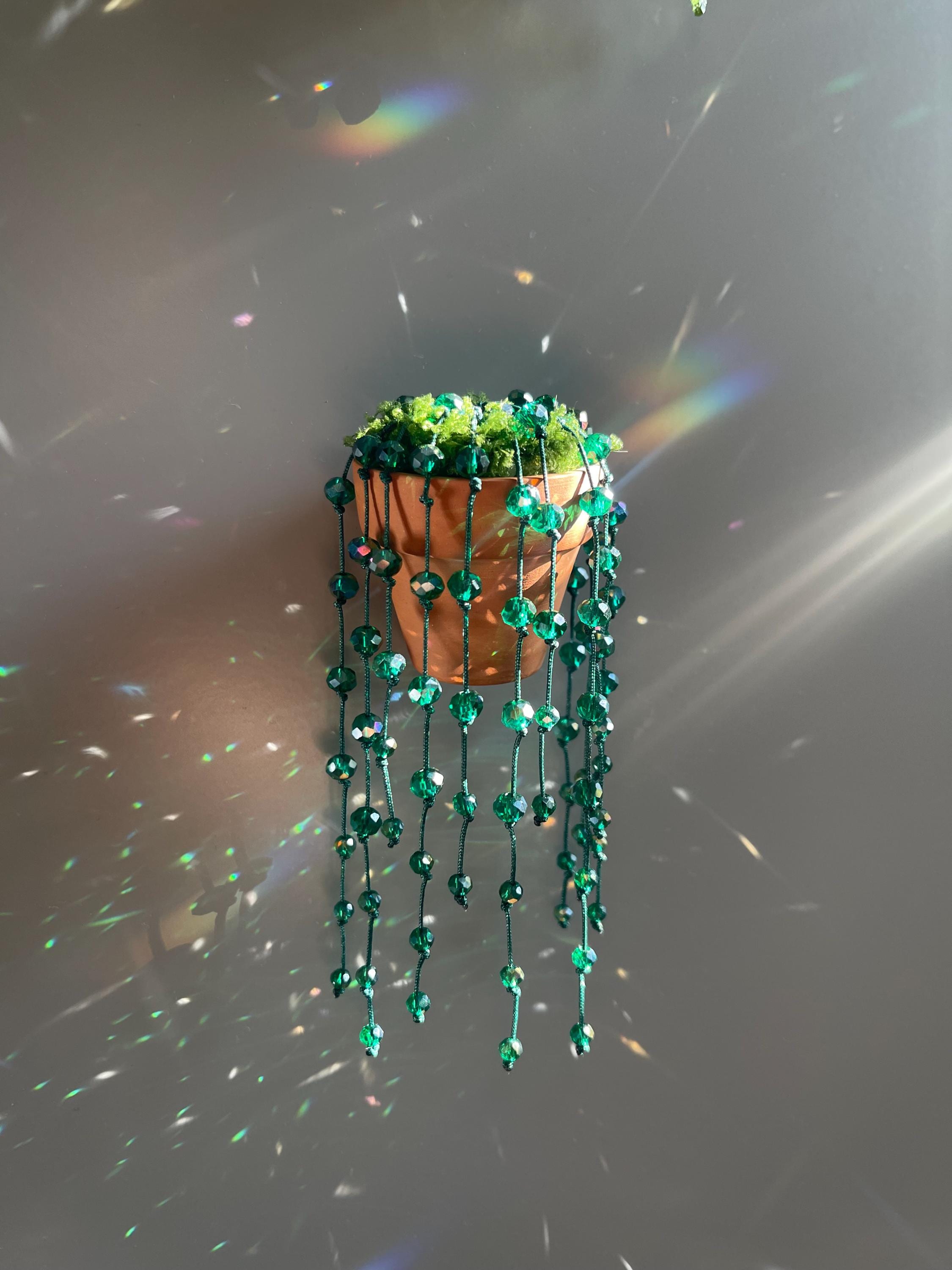 Beaded Plant Fridge Magnet Terracotta Potted Plant Magnets, Crystal ...