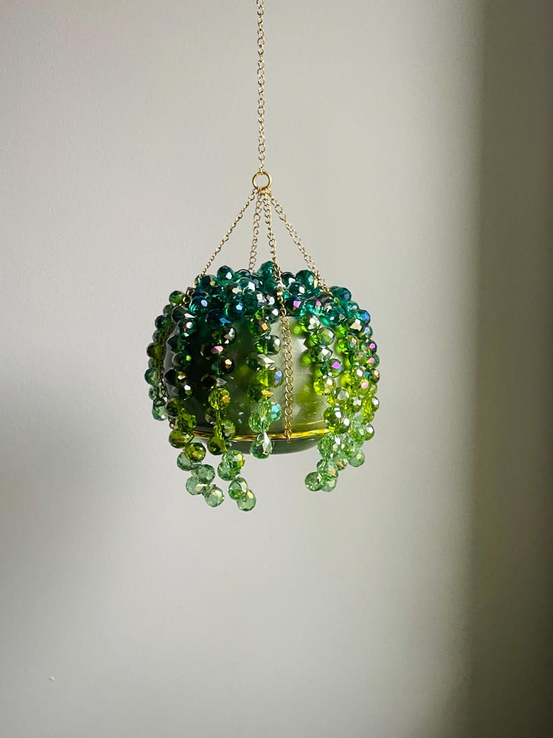 Forever Plant Beaded Plant Sun Catcher Beaded Hanging Plant Wire ...