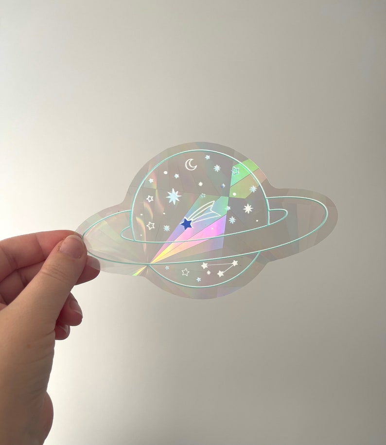 Saturn Suncatcher Sticker: Rainbow Maker Window Decal - Etsy