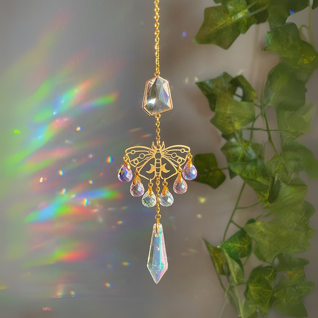 Butterfly Crystal Suncatcher, Celestial Sun Catcher, Ornament Window Hanging Decor, Mini Crystal ...