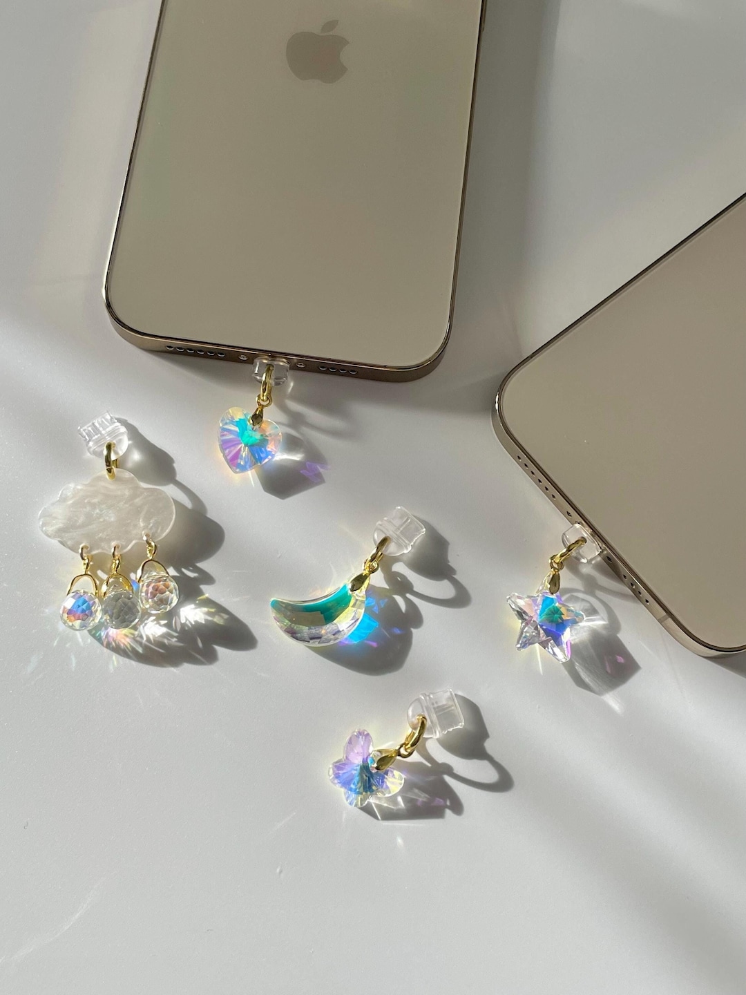 Glass Crystal Phone Charm Anti Dust Plug Kindle Charm USB C Plug Charm ...