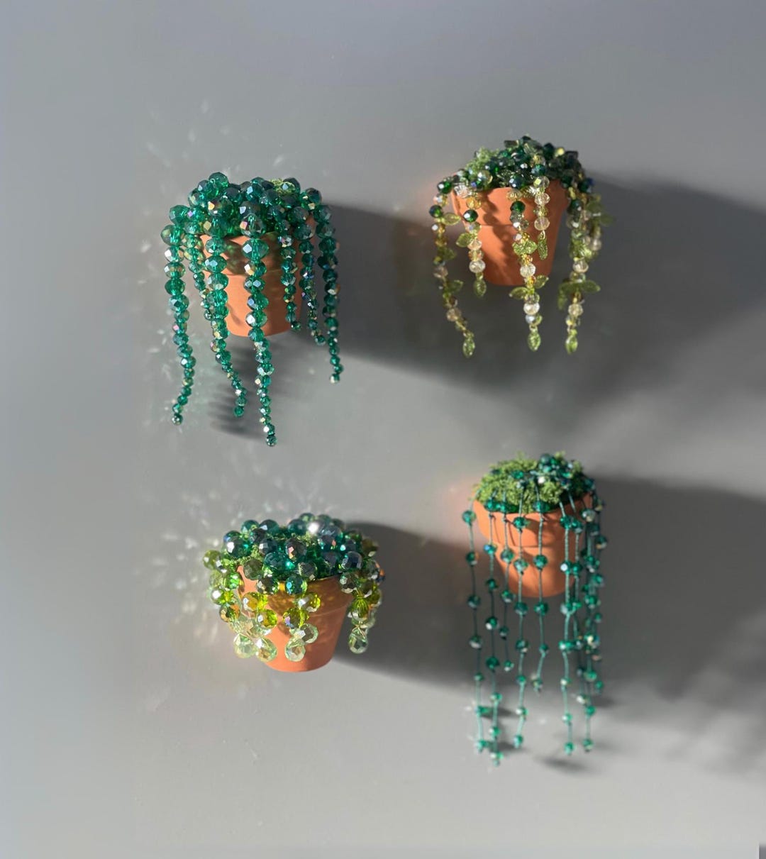 Beaded Plant Fridge Magnet Terracotta Potted Plant Magnets, Crystal ...