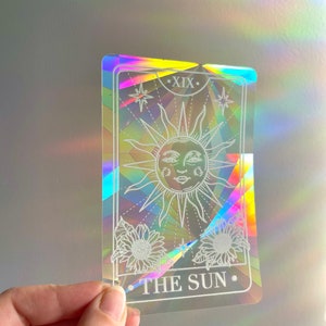 Tarot Card Suncatcher Sticker: the Sun & the Moon Rainbow Maker - Etsy