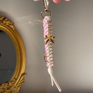 Miu Miu Inspired Faux Leather Keychain Braided Bag Charm Scoubidou Key ...