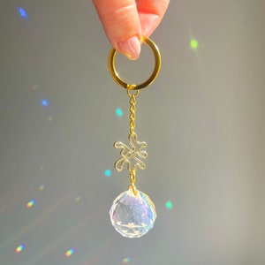 Iridescent Crystal Ball Suncatcher Keychain: Rainbow Prism Pendant - Etsy
