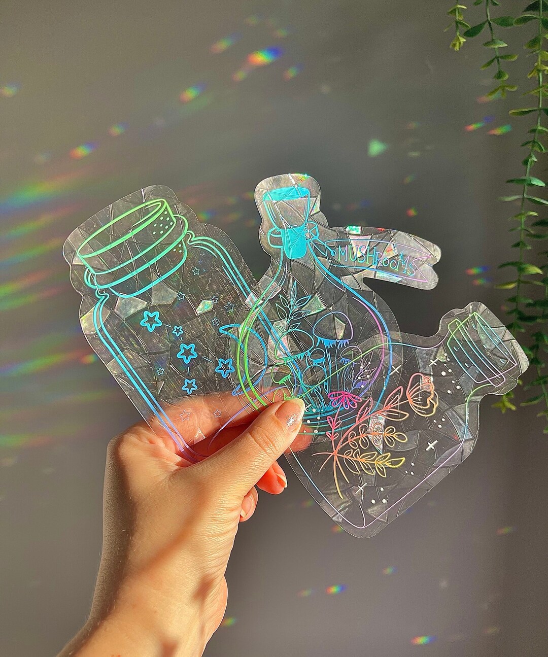 Suncatcher Sticker Set of 3 Stickers, Sun Catcher Stickers Rainbow ...