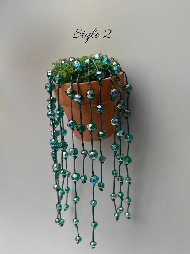 Beaded Plant Fridge Magnet Terracotta Potted Plant Magnets, Crystal ...