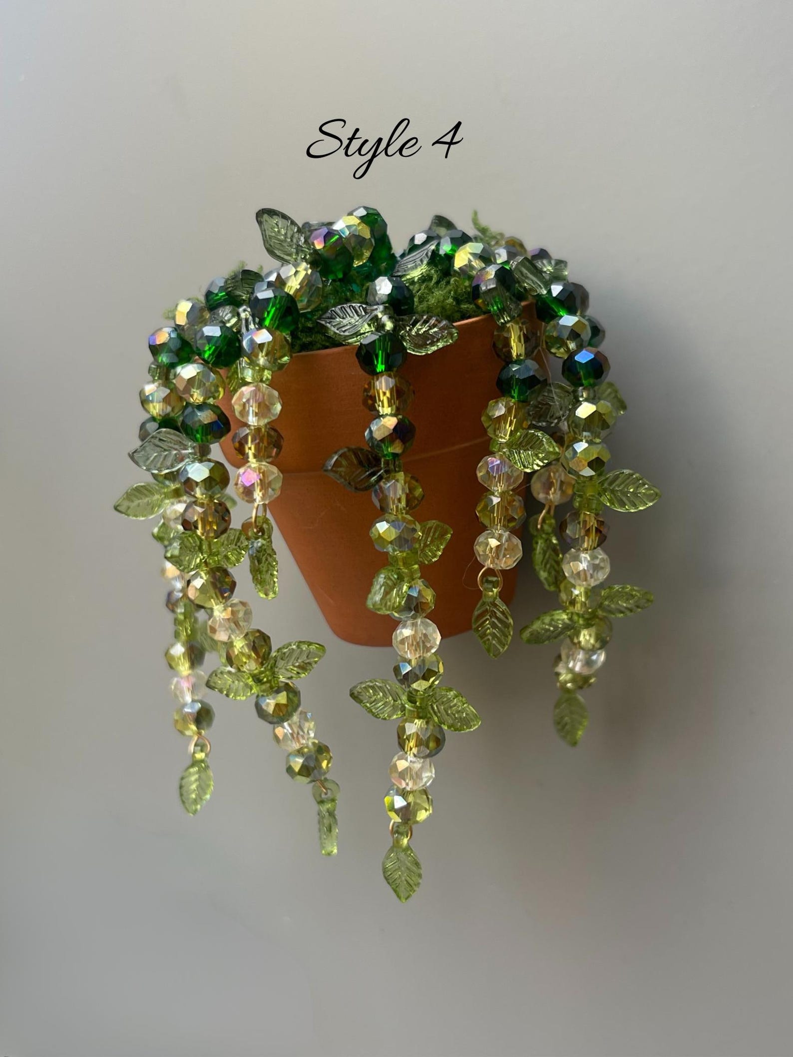 Beaded Plant Fridge Magnet Terracotta Potted Plant Magnets, Crystal ...