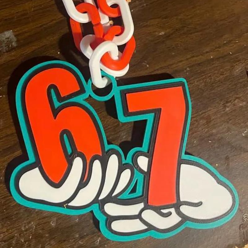 Number 67 Necklace - Etsy