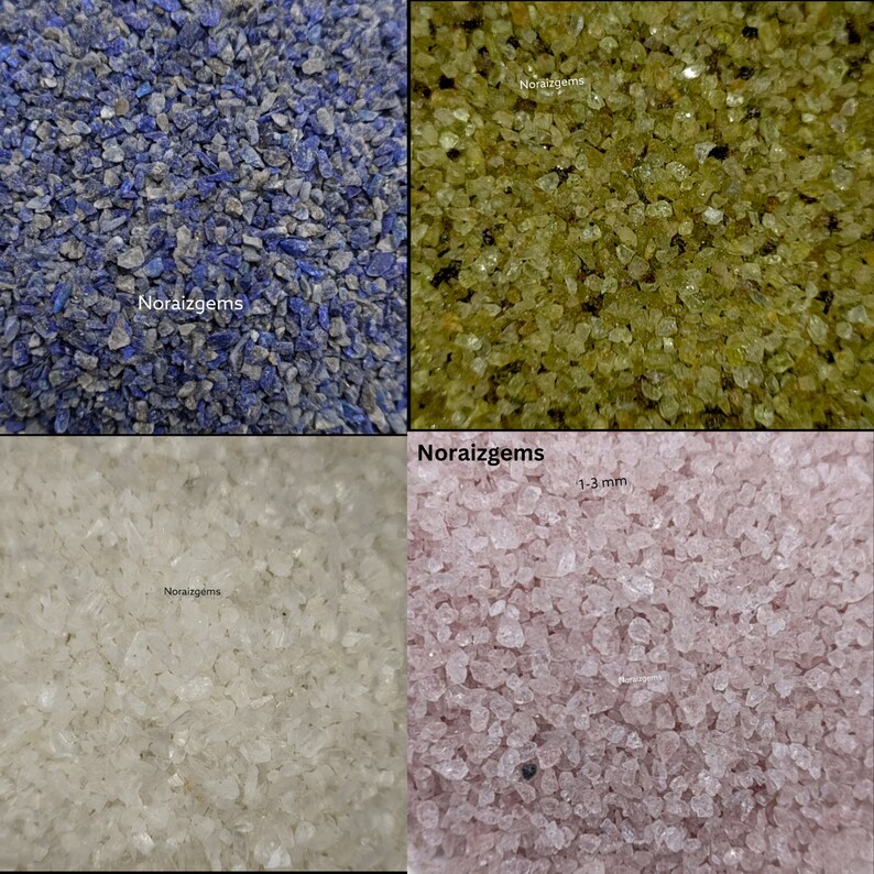 20 Crushed Gemstone Coarse Powder, 1-3 MM Raw Stone Powder for Ring ...