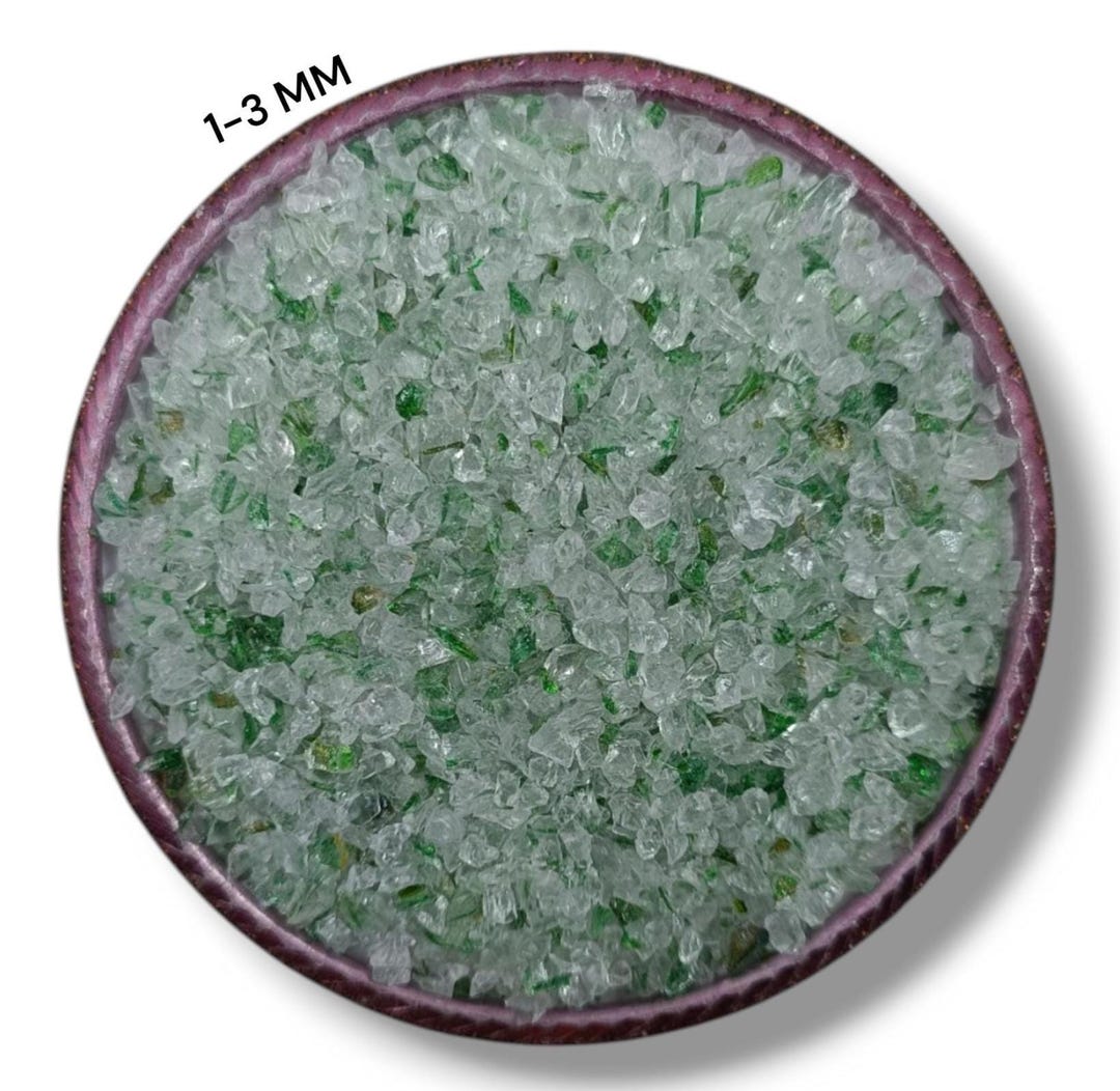 Crushed Ledger Green Rutile Coarse Gemstone Powder 1-3 MM Hydro Quartz ...