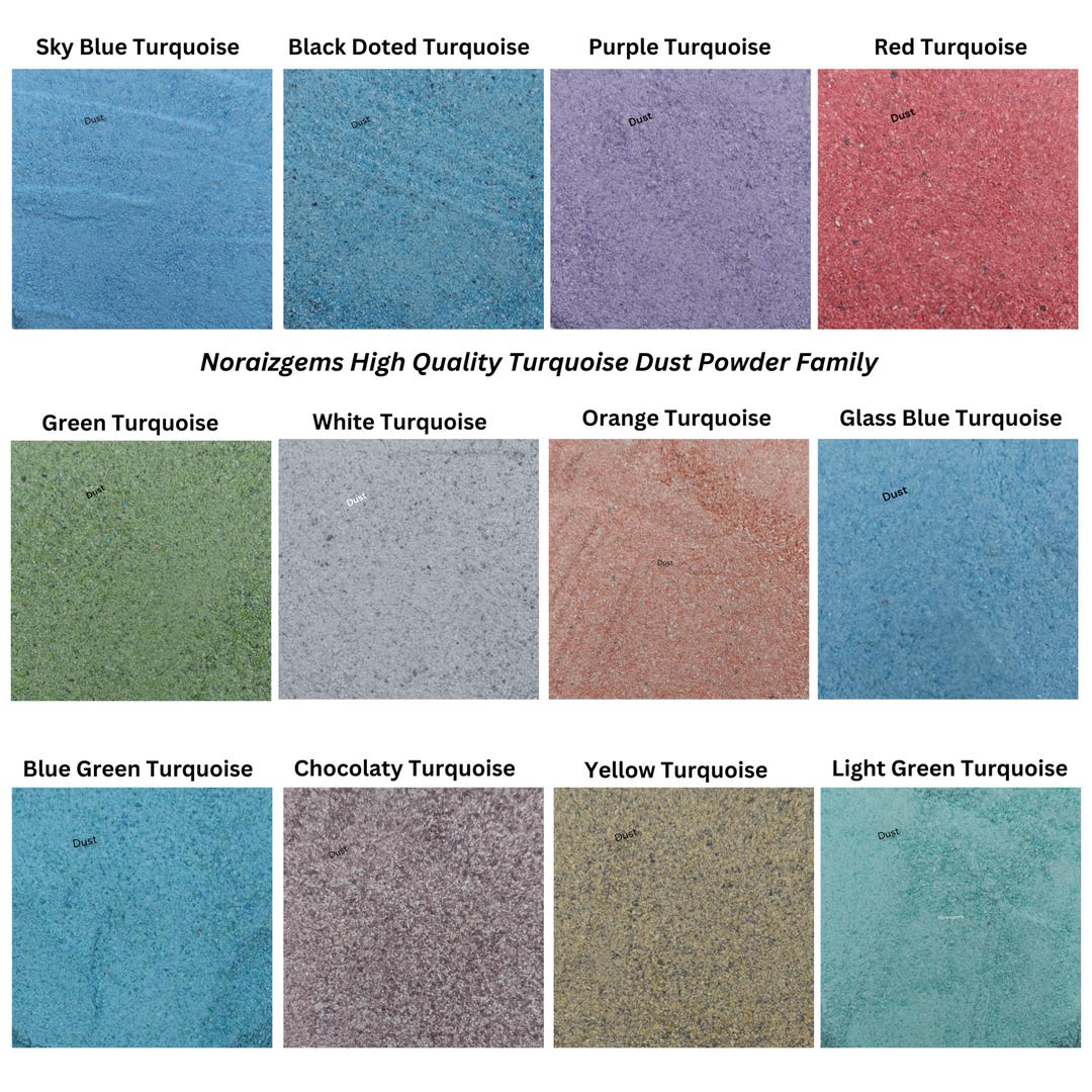 Crushed Turquoise Gemstone Dust Powder Fine Raw Sand All Colors and ...