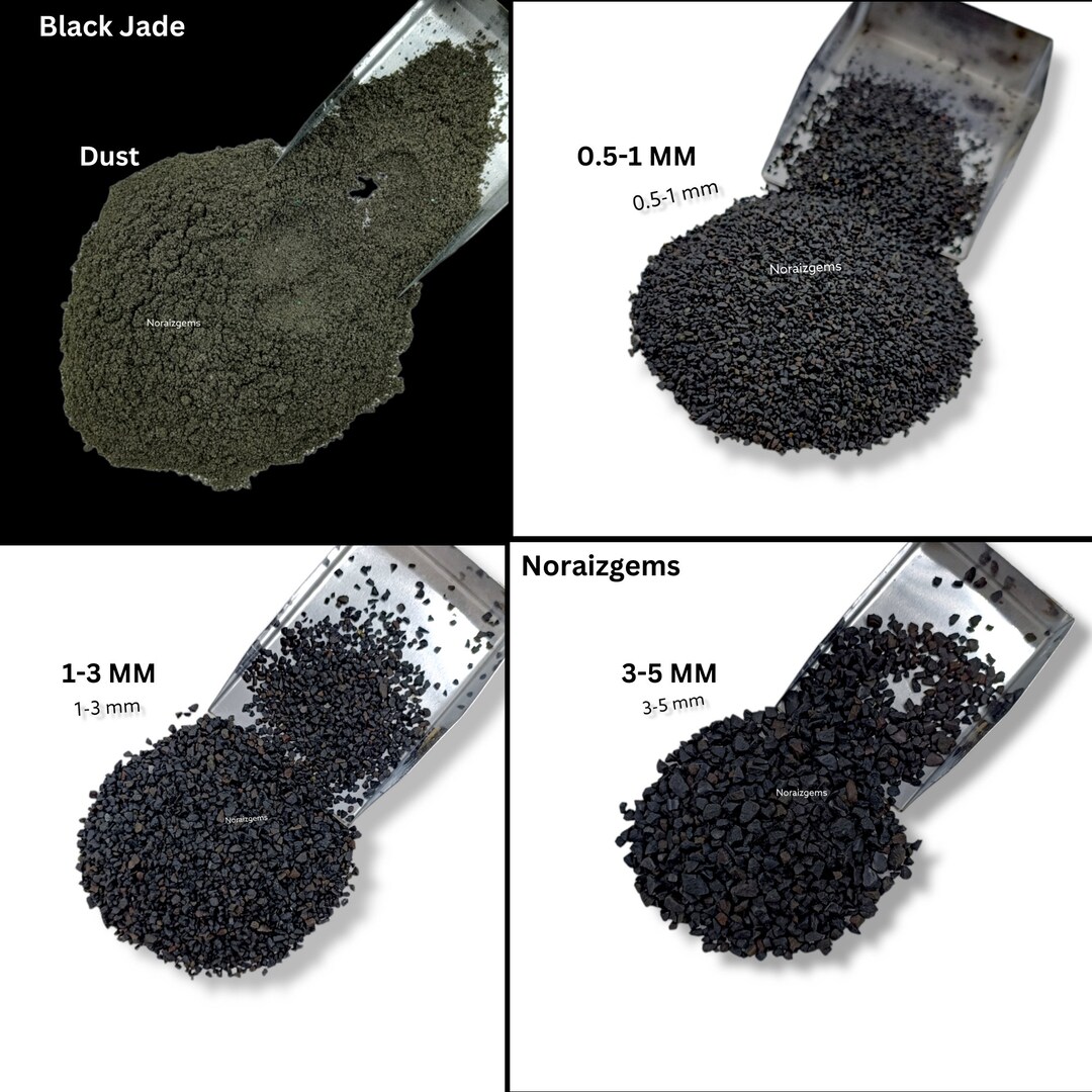 Crushed Black Jade Healing Stone Powder and Dust Gemstone Coarse for ...