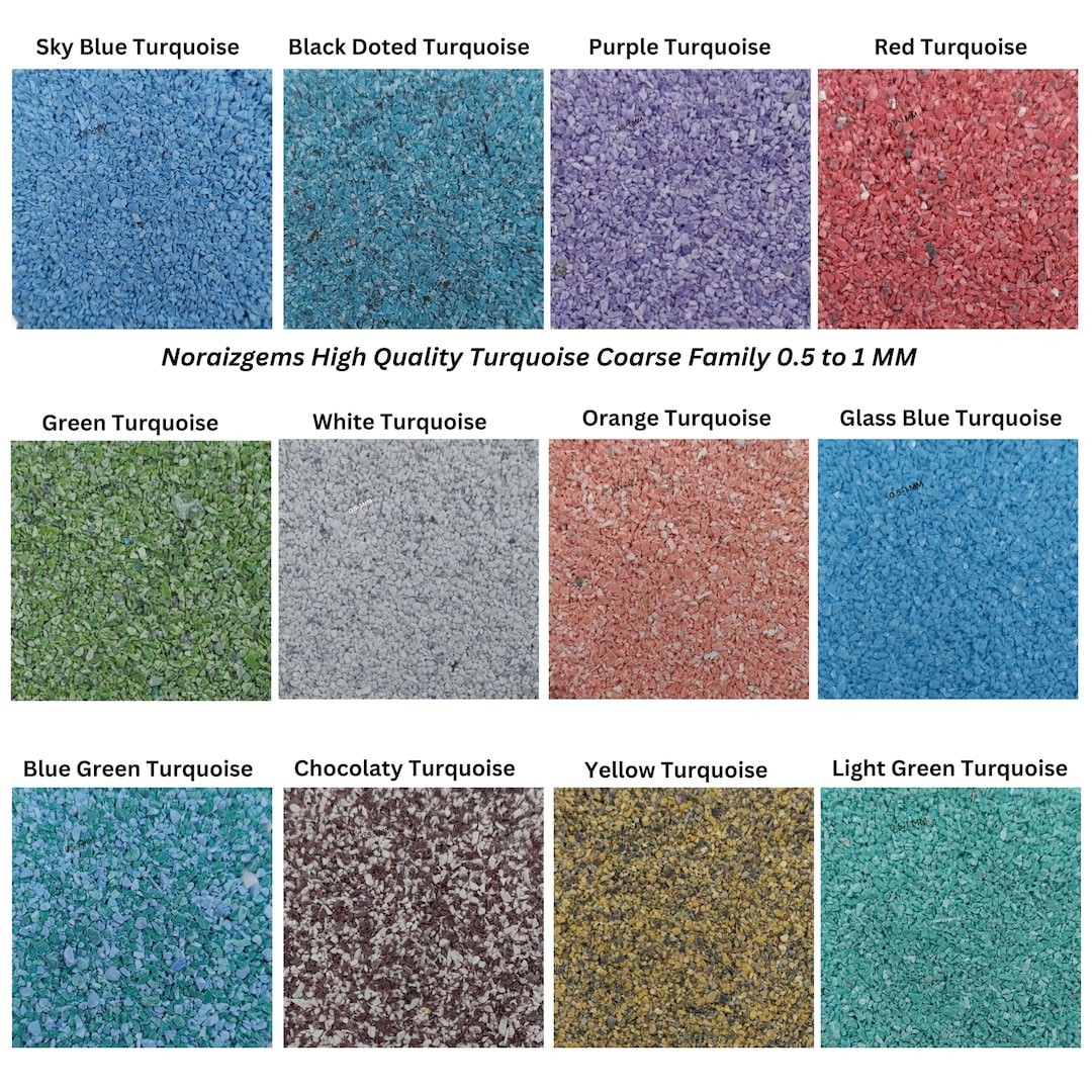 Crushed Turquoise Coarse Gemstone Powder 0.5-1 MM All Colors and ...