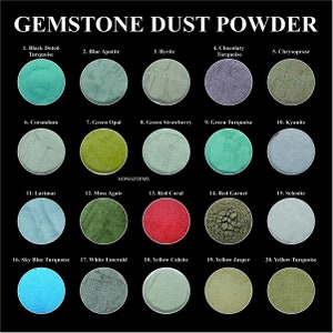20 Crushed Gemstone Dust Powder, Fine Raw Stone Dust Powder for Ring ...