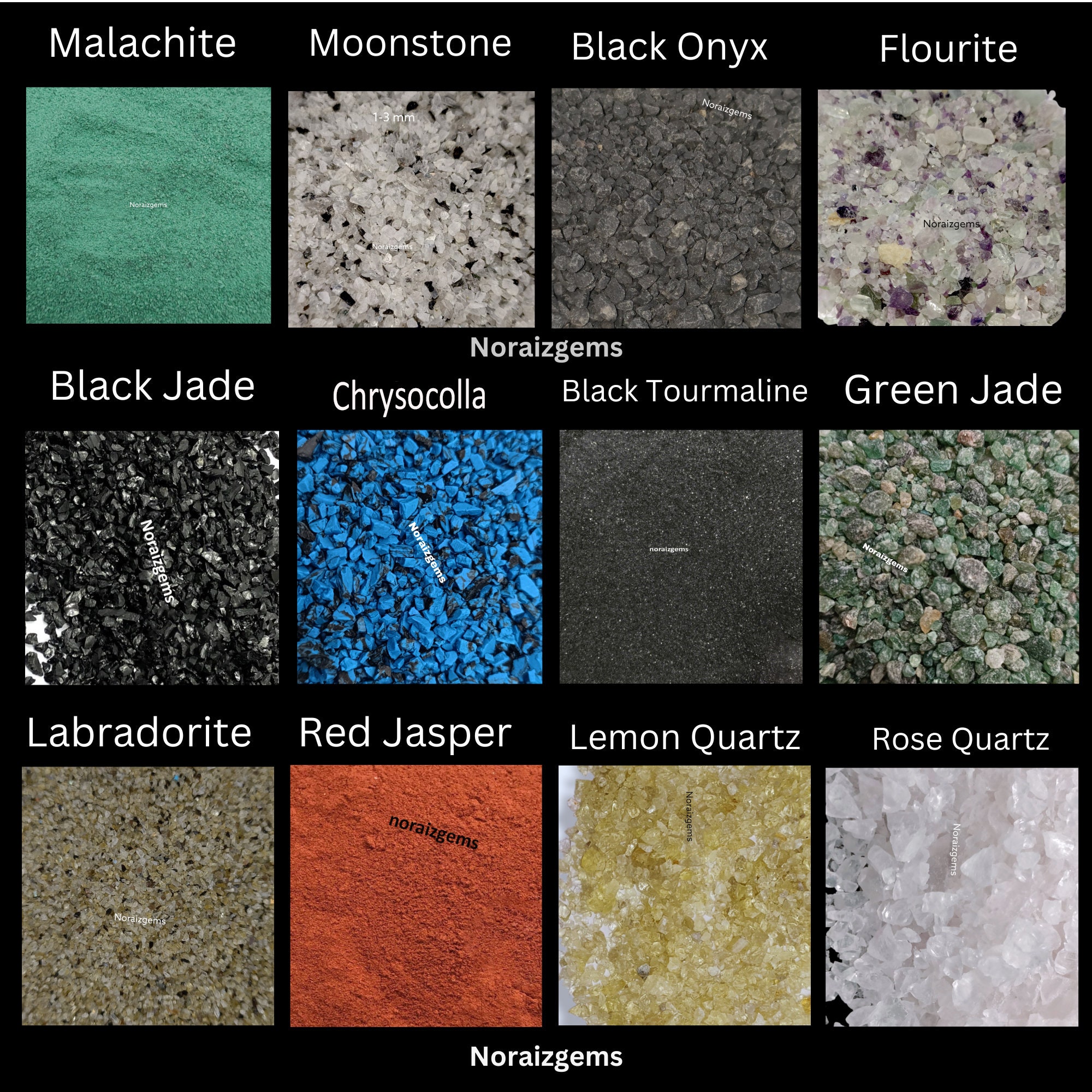 70 Crushed Gemstone Coarse Powder 0.5-1 MM Raw Stone Powder for Ring ...