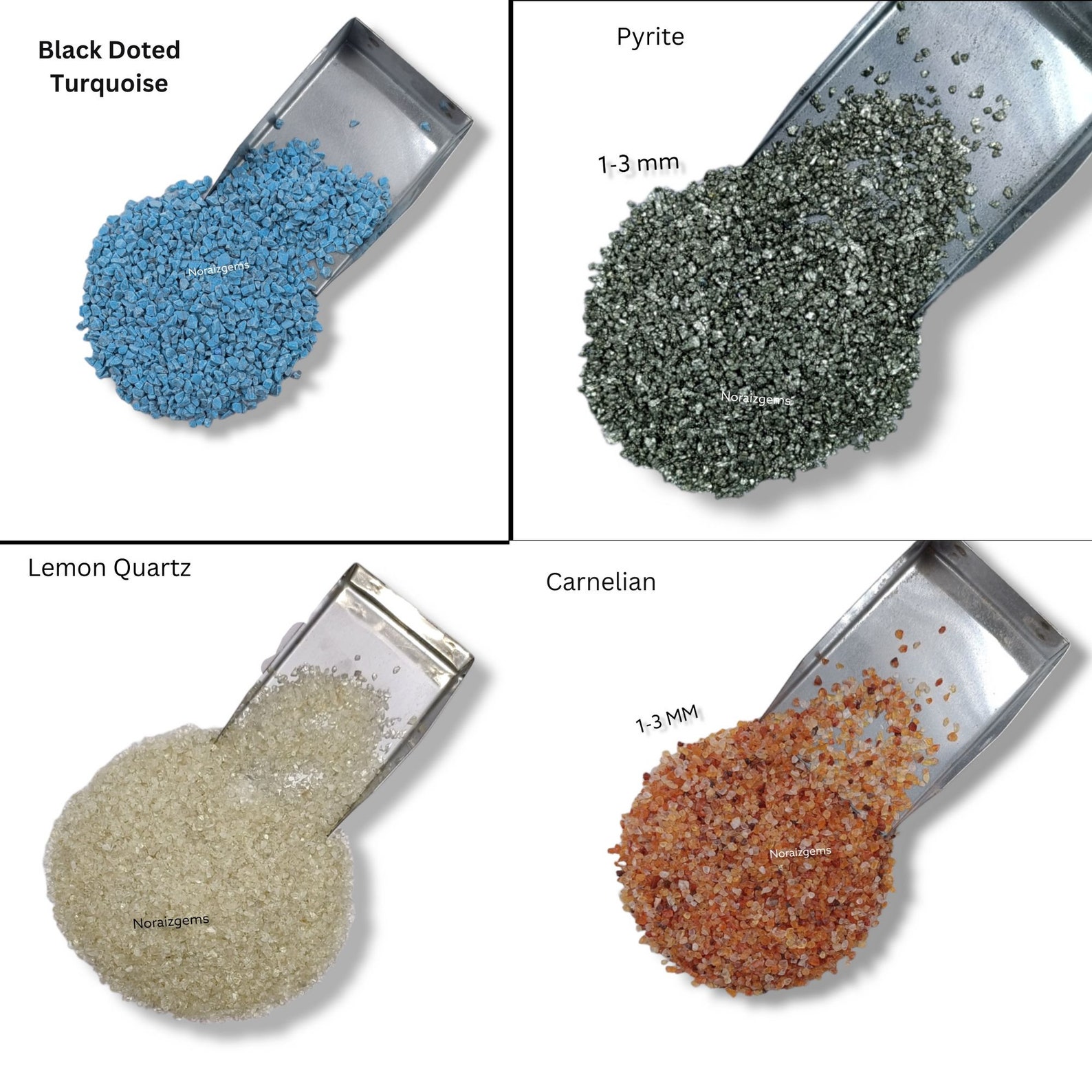 20 Crushed Gemstone Coarse Powder, 1-3 MM Raw Stone Powder for Ring ...