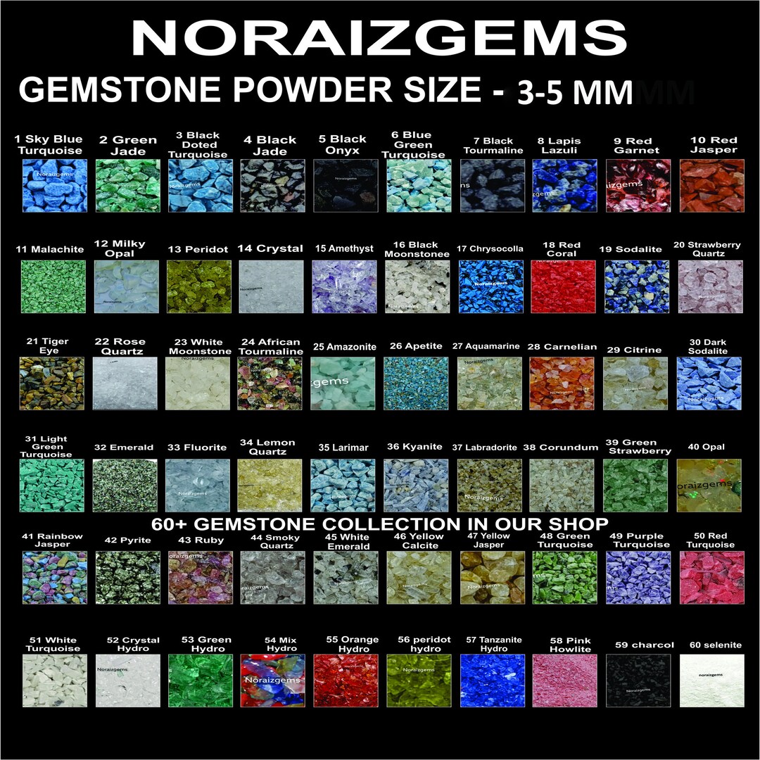 Crushed Gemstone Coarse Powder, 3-5 MM Raw Stone Powder for Ring Inlay ...