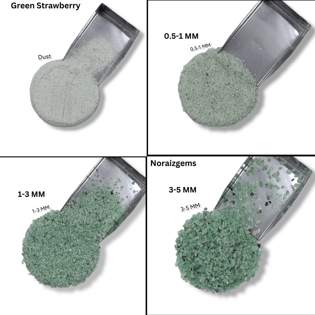Crushed Green Strawberry Quartz Healing Stone Powder and Dust Gemstone ...