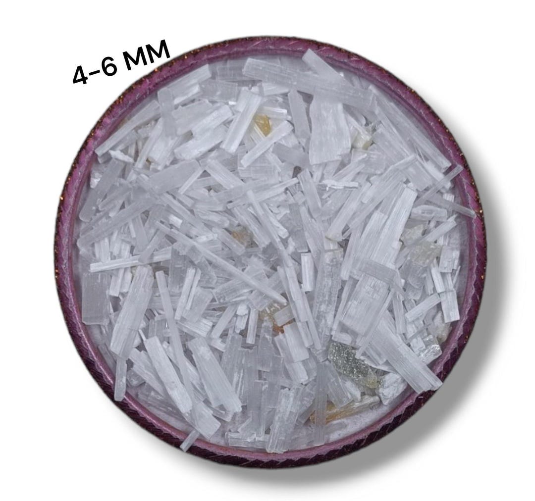 AAA+ Natural Crushed Selenite Coarse Gemstone Powder Crushed 4-6 MM for ...