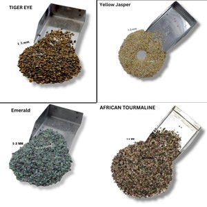 20 Crushed Gemstone Coarse Powder, 1-3 MM Raw Stone Powder for Ring ...