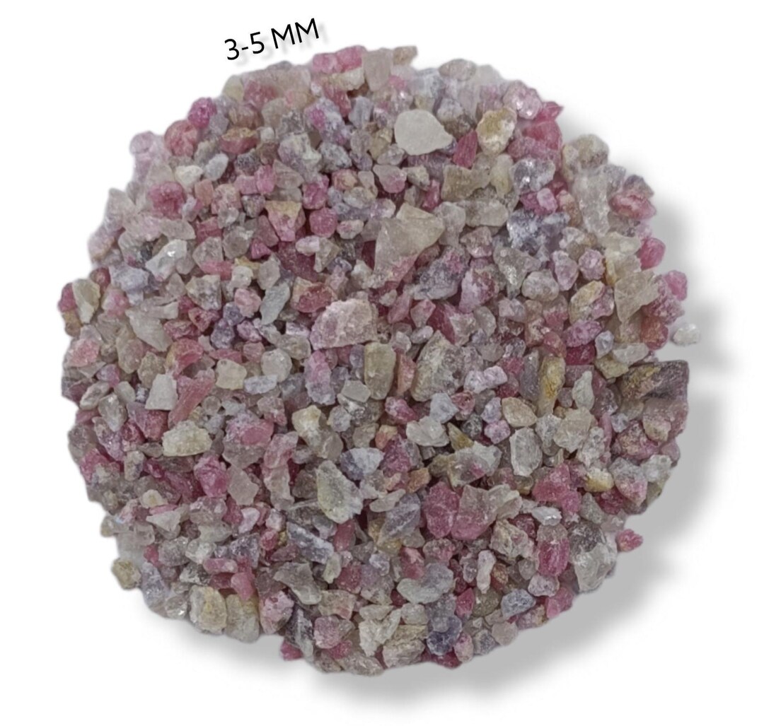 Crushed Pink Tourmaline Healing Stone Powder 3 to 5 MM Gemstone Coarse ...