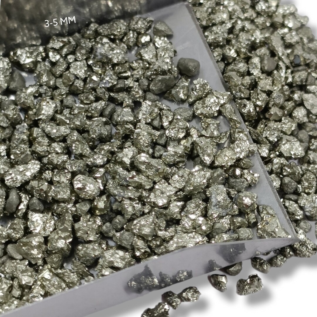 Natural Crushed Pyrite Gemstone Coarse 3 to 5 MM Pyrite Sparkling With ...