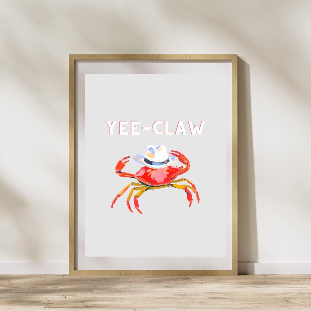 Yee-claw Crab | Yeehaw Crab | Cowboy Crab Meme | Wild West - Etsy