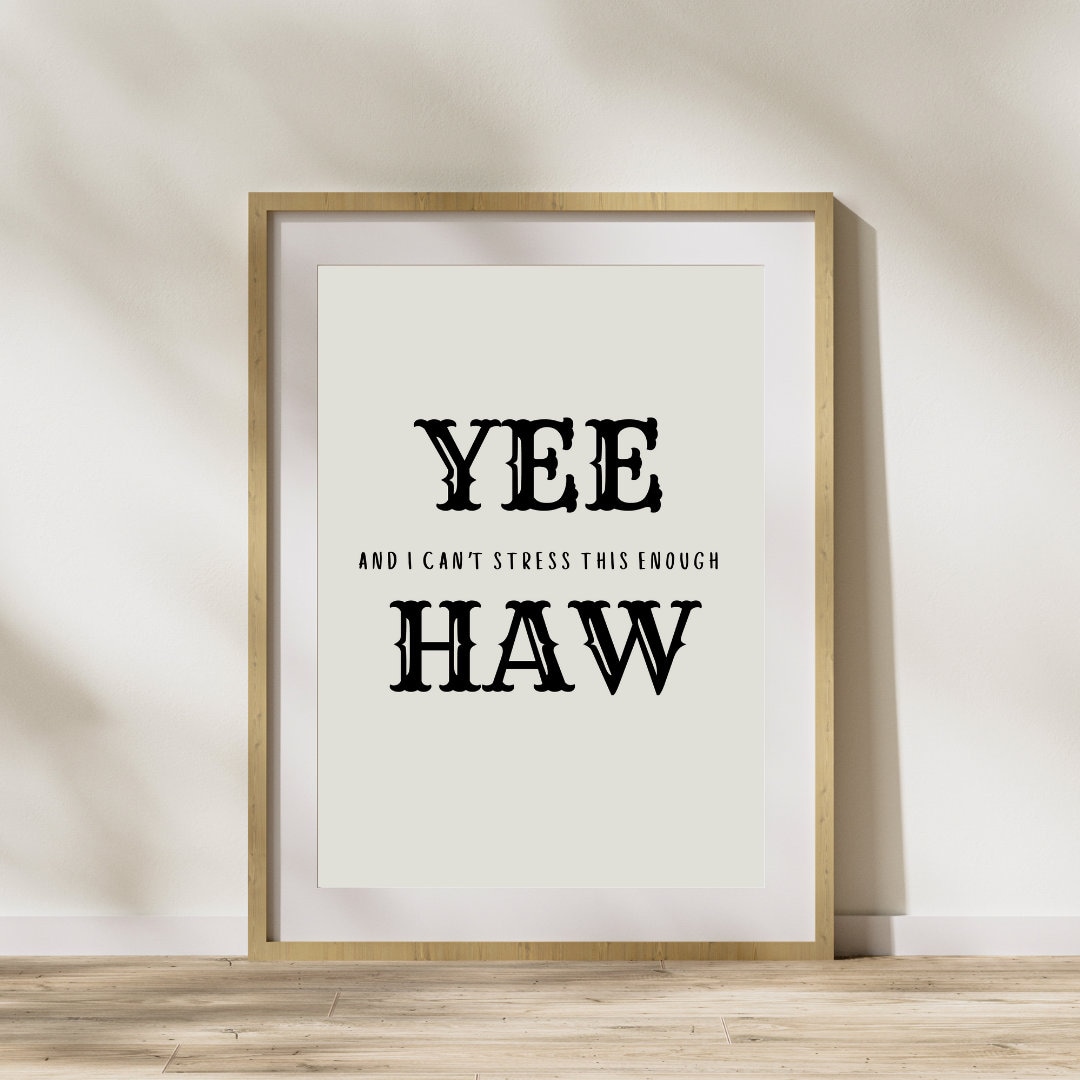 Yeehaw Poster | Trendy Wall Art | Western | Vintage | Digital Download ...