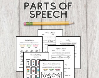 Nouns and Verbs Sorting Worksheets Kindergarten 1st First Grade ...
