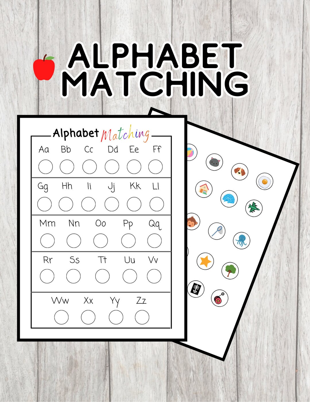 ABC Alphabet Kids Matching Activity - Etsy