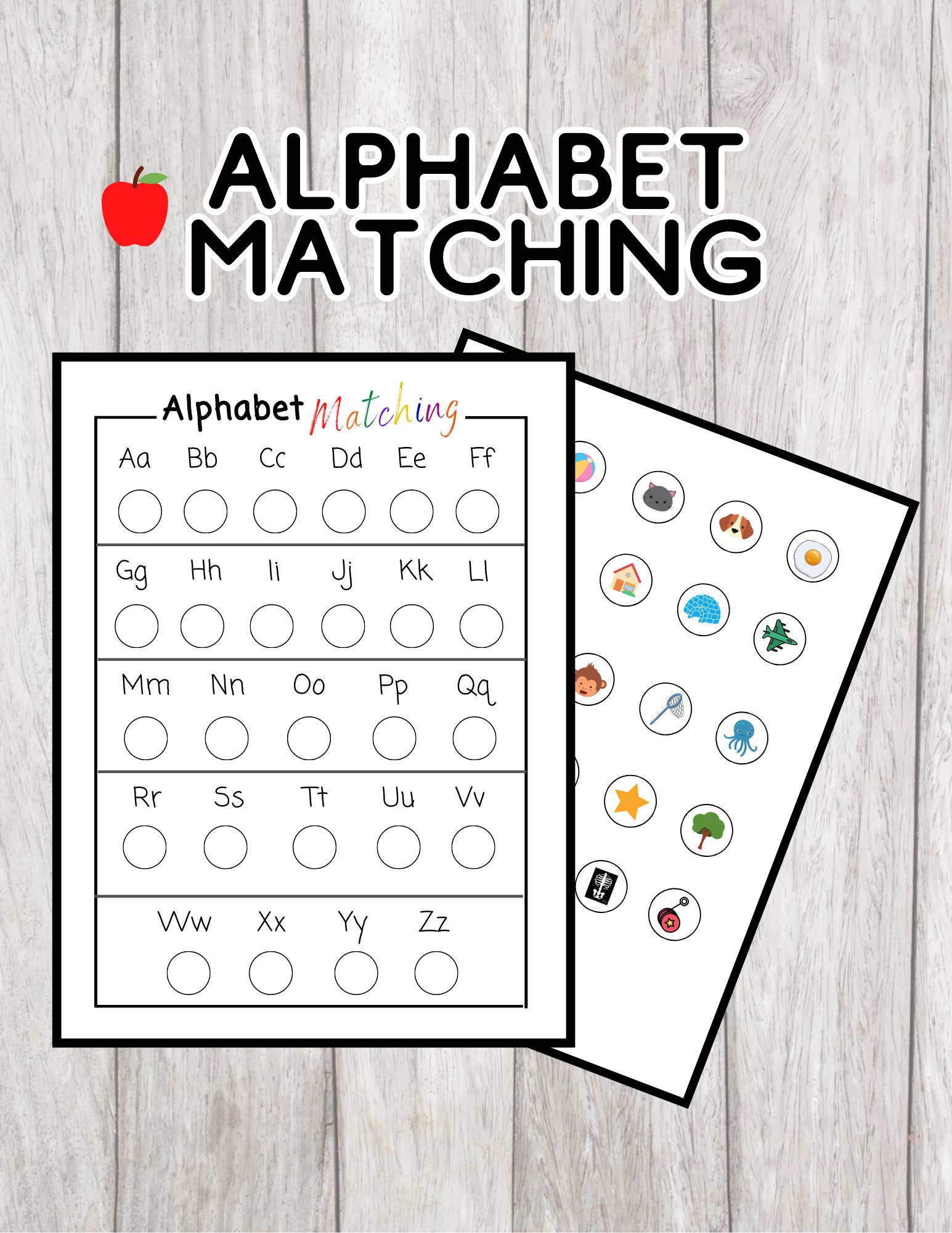 ABC Alphabet Kids Matching Activity - Etsy