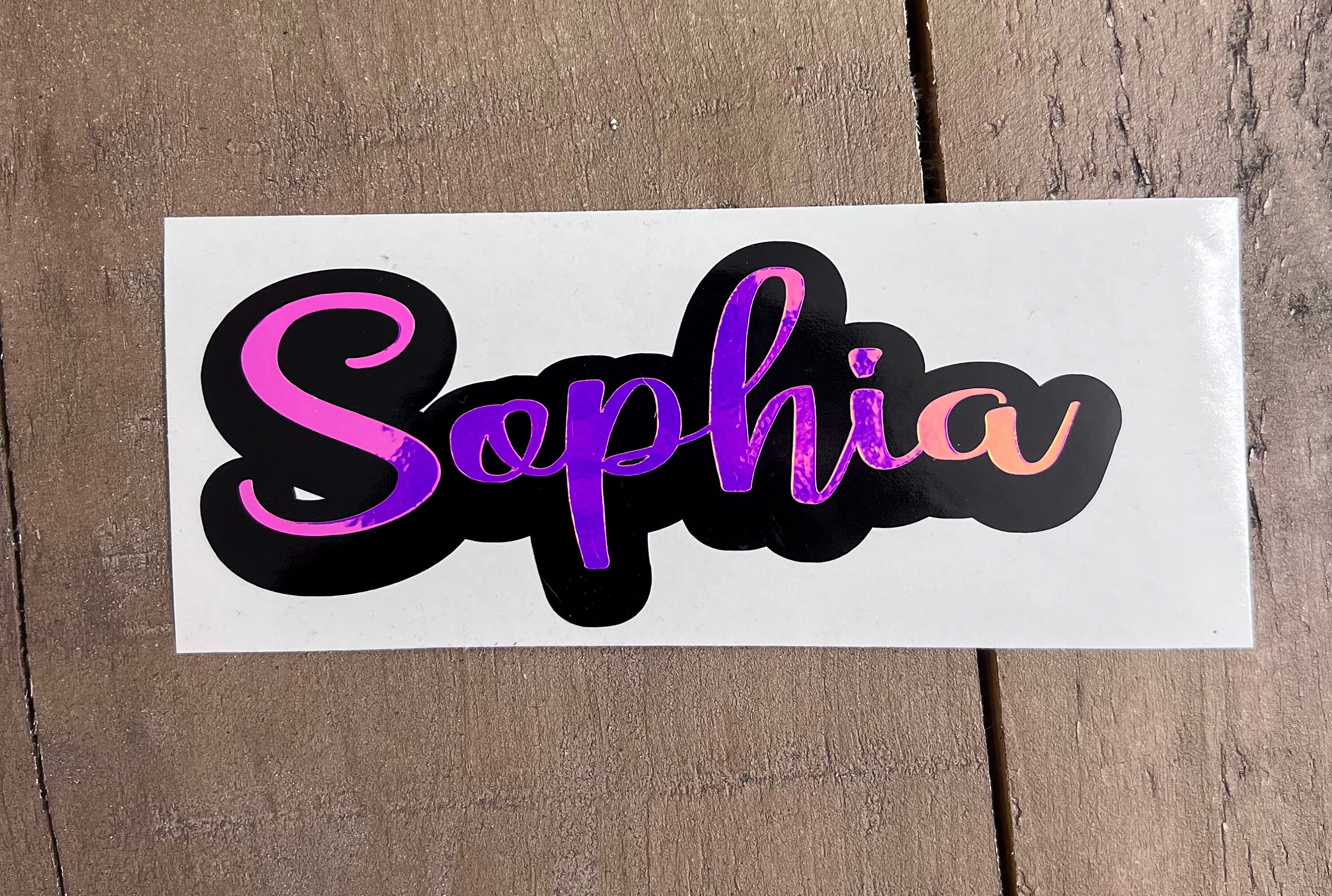 Layered Custom Vinyl Name Decal - Water Bottle, Car, Notebook, Laptop ...