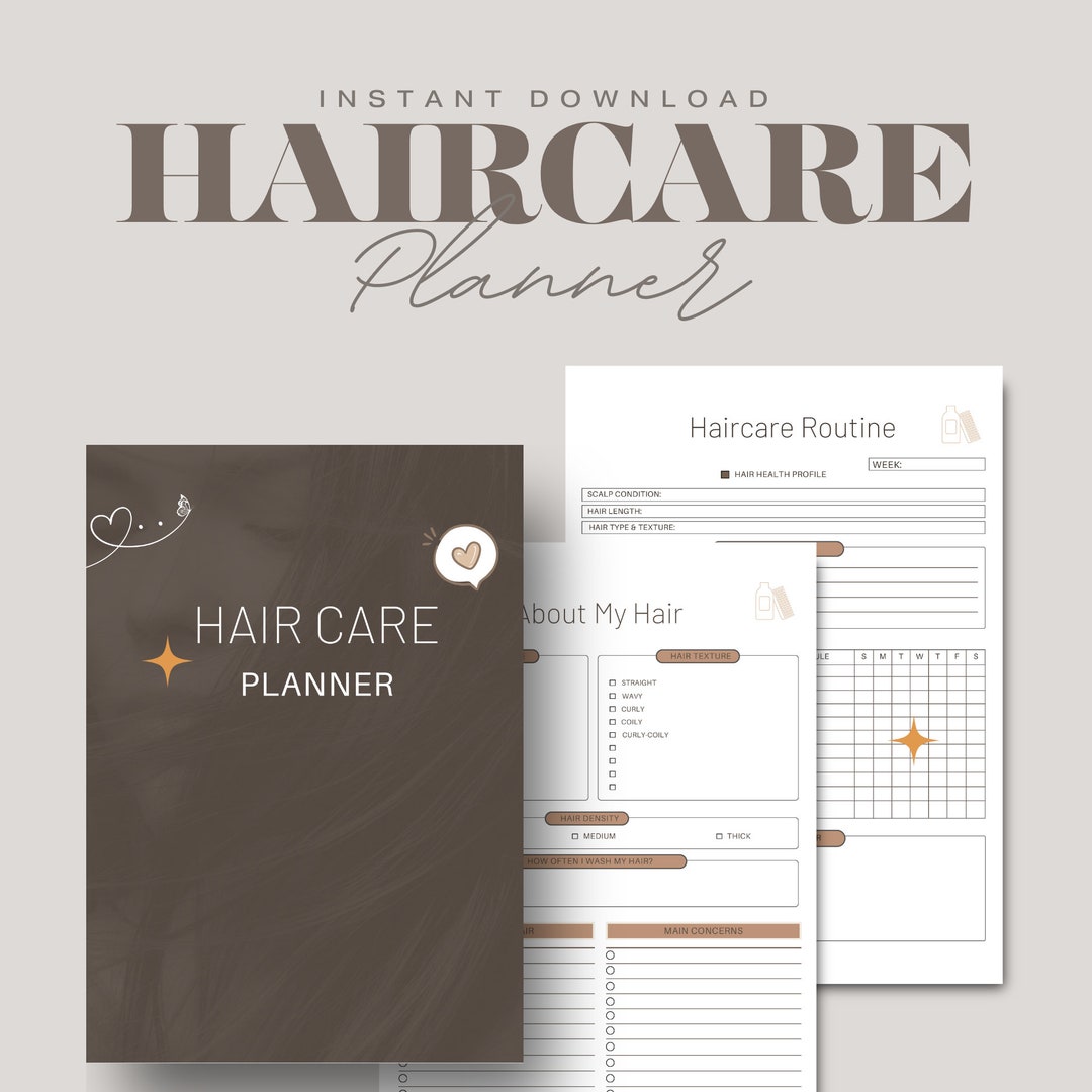 Pink Bundled Hair Care Planner Natural Hair Planner Hair Regimen for ...